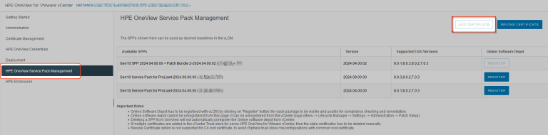 ESXi Host Updates with HPE OneView for VMware vCenter - ZEROBOTICS